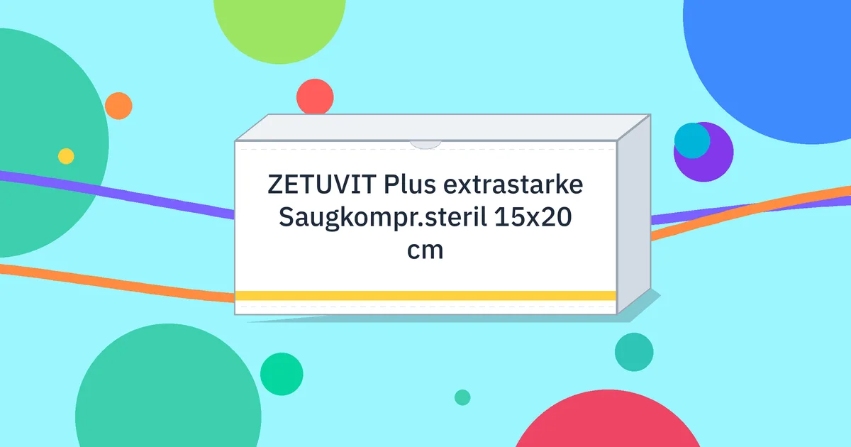 Symbolbild: Packung mit der Aufschrift ZETUVIT Plus extrastarke Saugkompr.steril 15x20 cm (PZN 17868079) – Verfügbarkeit und Bezug in Apotheken in Frankfurt am Main
