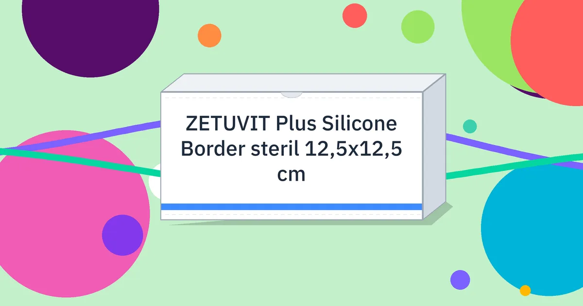 Symbolbild: Packung mit der Aufschrift ZETUVIT Plus Silicone Border steril 12,5x12,5 cm (PZN 20347579) – Verfügbarkeit und Bezug in Apotheken in Frankfurt am Main