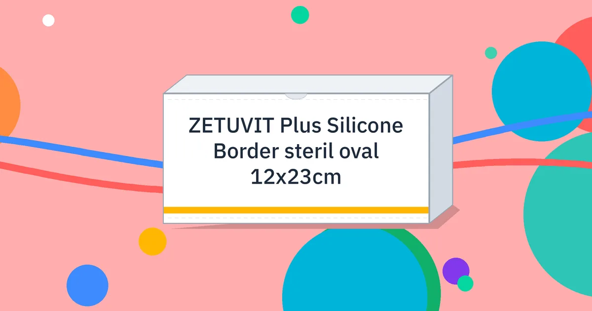 Symbolbild: Packung mit der Aufschrift ZETUVIT Plus Silicone Border steril oval 12x23cm (PZN 20124916) – Verfügbarkeit und Bezug in Apotheken in Frankfurt am Main