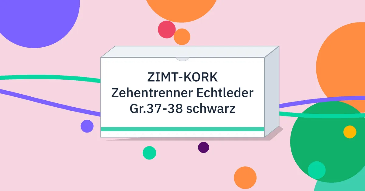 Symbolbild: Packung mit der Aufschrift ZIMT-KORK Zehentrenner Echtleder Gr.37-38 schwarz (PZN 19729790) – Verfügbarkeit und Bezug in Apotheken in Frankfurt am Main