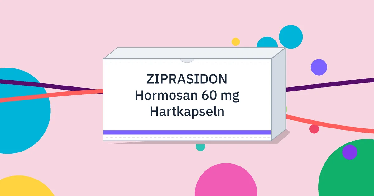 Symbolbild: Packung mit der Aufschrift ZIPRASIDON Hormosan 60 mg Hartkapseln (PZN 01154627) – Verfügbarkeit und Bezug in Apotheken in Frankfurt am Main