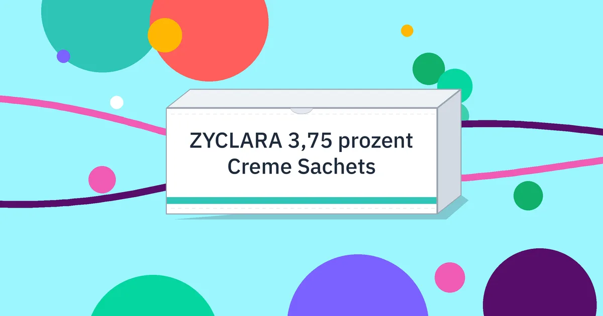 Symbolbild: Packung mit der Aufschrift ZYCLARA 3,75 prozent Creme Sachets (PZN 12343260) – Verfügbarkeit und Bezug in Apotheken in Frankfurt am Main