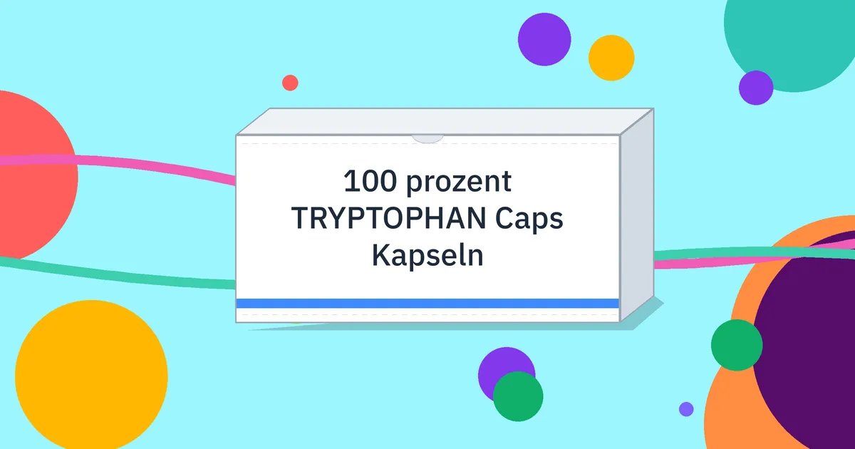 Symbolbild: Packung mit der Aufschrift 100 prozent TRYPTOPHAN Caps Kapseln (PZN 11279465) – Verfügbarkeit und Bezug in Apotheken in Frankfurt am Main
