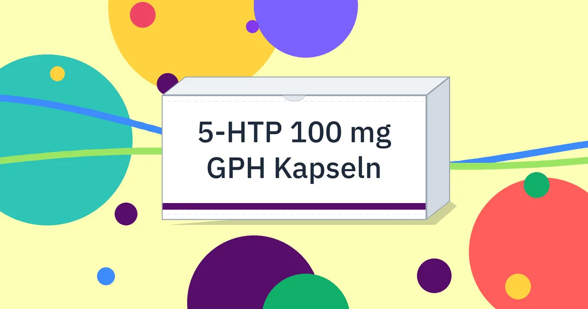 Symbolbild: Packung mit der Aufschrift 5-HTP 100 mg GPH Kapseln (PZN 13359599) – Verfügbarkeit und Bezug in Apotheken in Frankfurt am Main