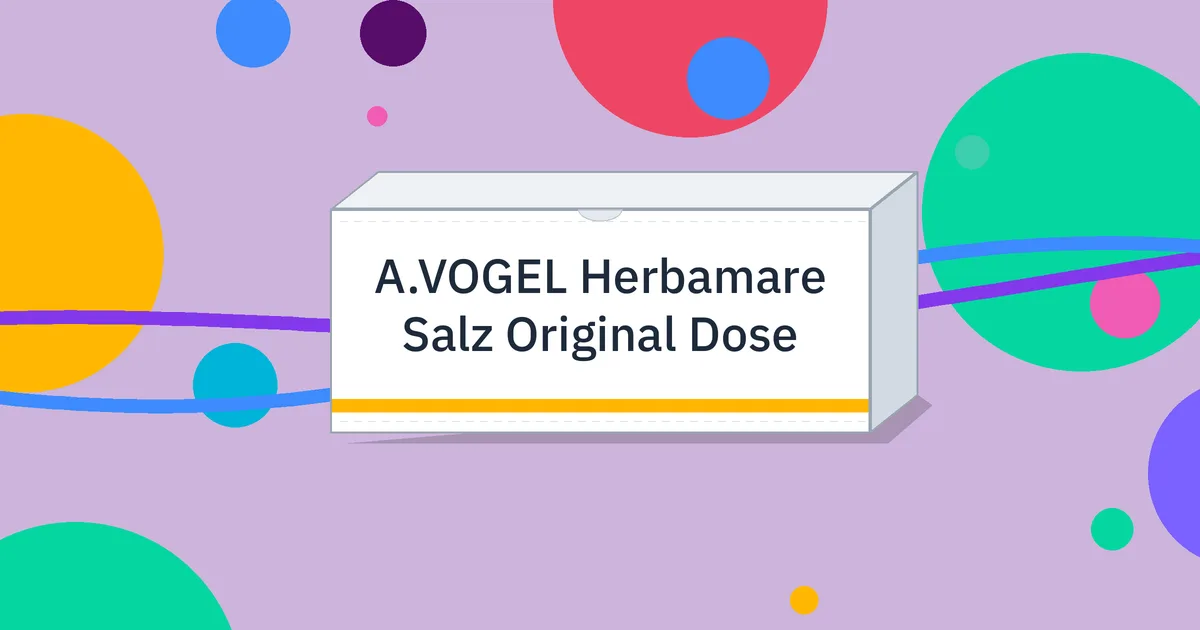 Symbolbild: Packung mit der Aufschrift A.VOGEL Herbamare Salz Original Dose (PZN 20857748) – Verfügbarkeit und Bezug in Apotheken in Frankfurt am Main