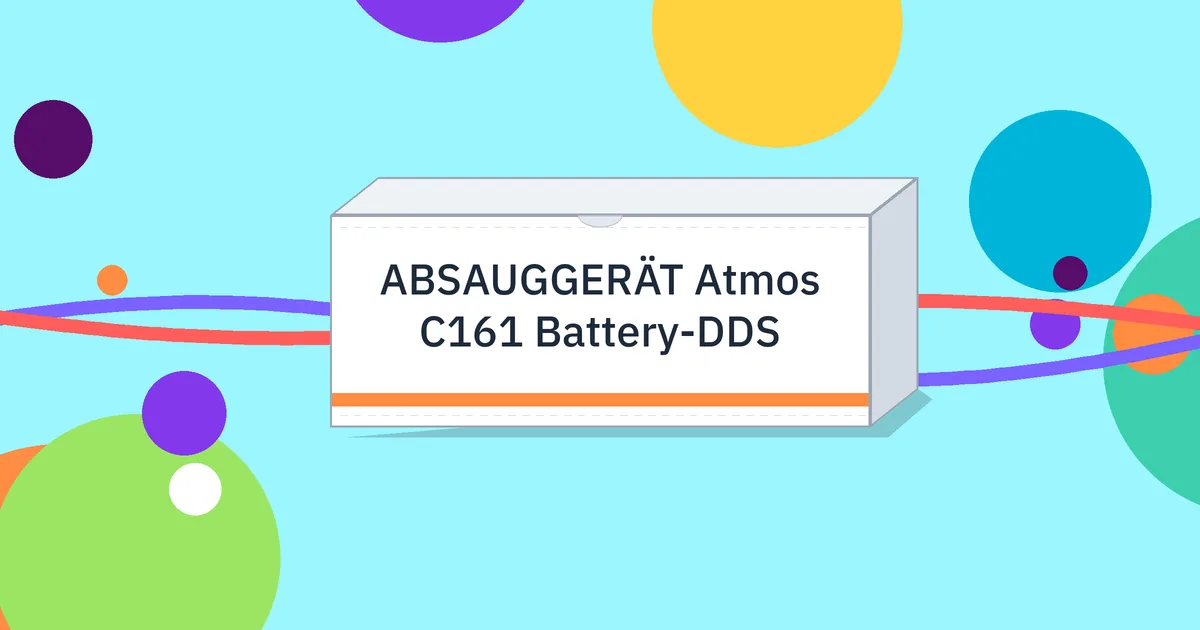 Symbolbild: Packung mit der Aufschrift ABSAUGGERÄT Atmos C161 Battery-DDS (PZN 02196674) – Verfügbarkeit und Bezug in Apotheken in Frankfurt am Main