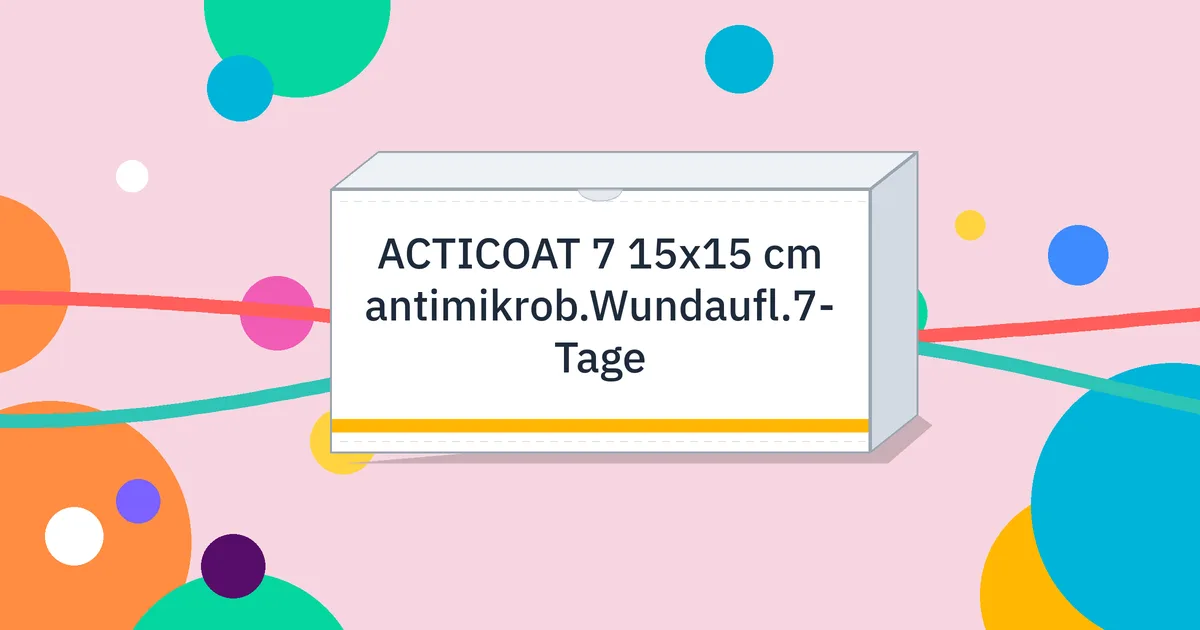 Symbolbild: Packung mit der Aufschrift ACTICOAT 7 15x15 cm antimikrob.Wundaufl.7-Tage (PZN 01885762) – Verfügbarkeit und Bezug in Apotheken in Frankfurt am Main