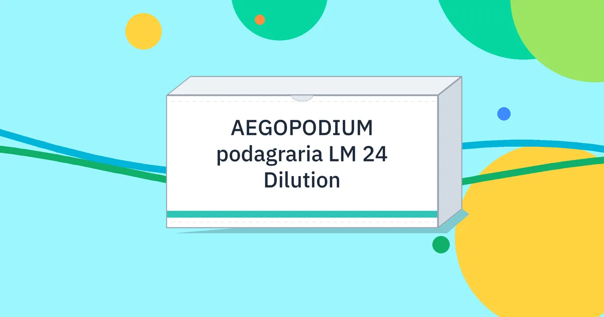 Symbolbild: Packung mit der Aufschrift AEGOPODIUM podagraria LM 24 Dilution (PZN 13298550) – Verfügbarkeit und Bezug in Apotheken in Frankfurt am Main