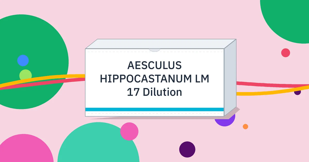 Symbolbild: Packung mit der Aufschrift AESCULUS HIPPOCASTANUM LM 17 Dilution (PZN 12755442) – Verfügbarkeit und Bezug in Apotheken in Frankfurt am Main
