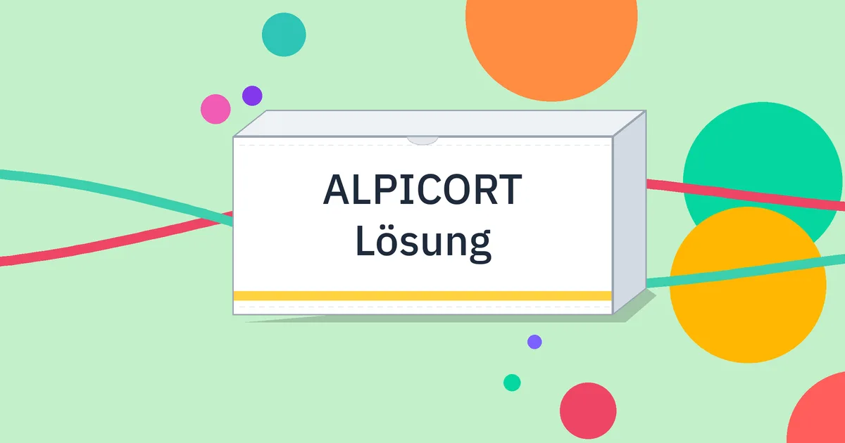 Symbolbild: Packung mit der Aufschrift ALPICORT Lösung (PZN 11095529) – Verfügbarkeit und Bezug in Apotheken in Frankfurt am Main
