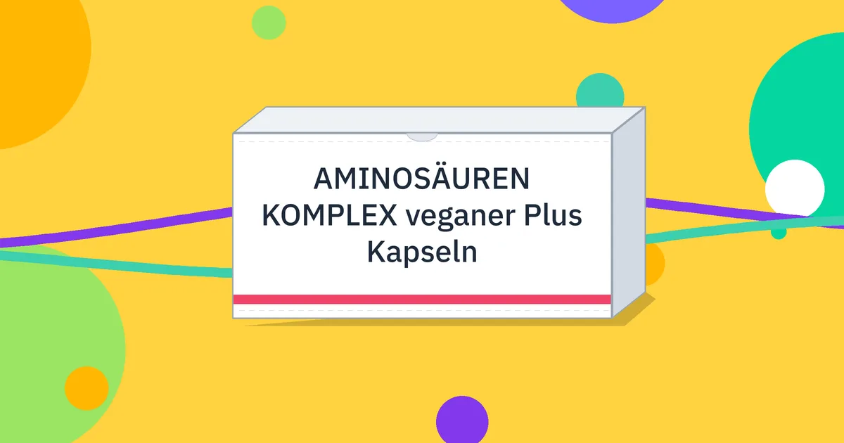 Symbolbild: Packung mit der Aufschrift AMINOSÄUREN KOMPLEX veganer Plus Kapseln (PZN 10323684) – Verfügbarkeit und Bezug in Apotheken in Frankfurt am Main