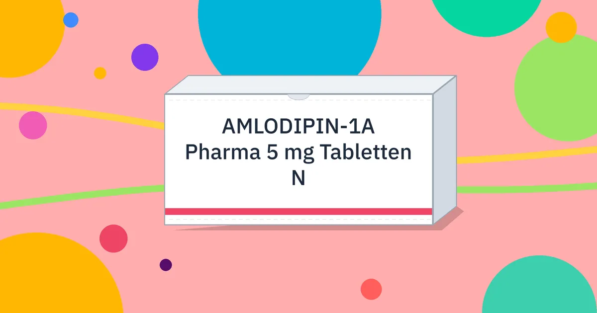 Symbolbild: Packung mit der Aufschrift AMLODIPIN-1A Pharma 5 mg Tabletten N (PZN 00889887) – Verfügbarkeit und Bezug in Apotheken in Frankfurt am Main