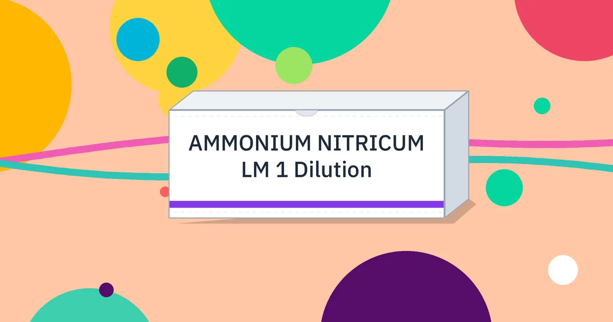 Symbolbild: Packung mit der Aufschrift AMMONIUM NITRICUM LM 1 Dilution (PZN 13321651) – Verfügbarkeit und Bezug in Apotheken in Frankfurt am Main