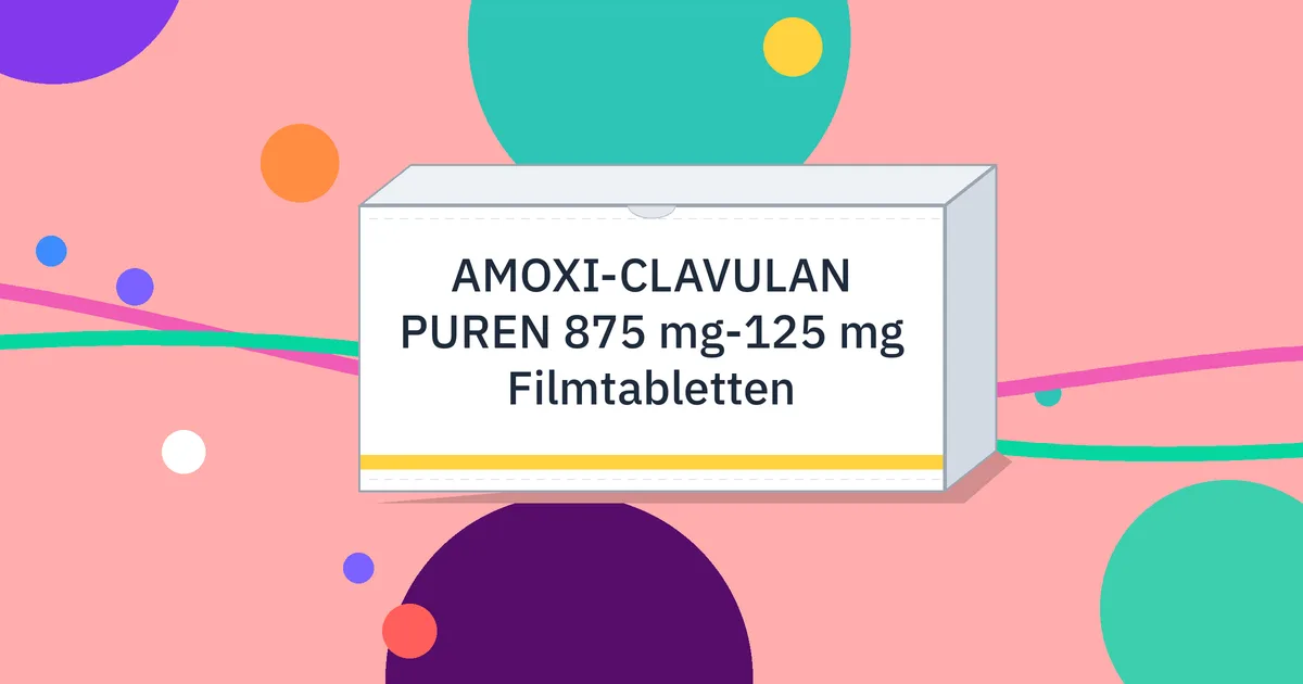 Symbolbild: Packung mit der Aufschrift AMOXI-CLAVULAN PUREN 875 mg-125 mg Filmtabletten (PZN 16737872) – Verfügbarkeit und Bezug in Apotheken in Frankfurt am Main