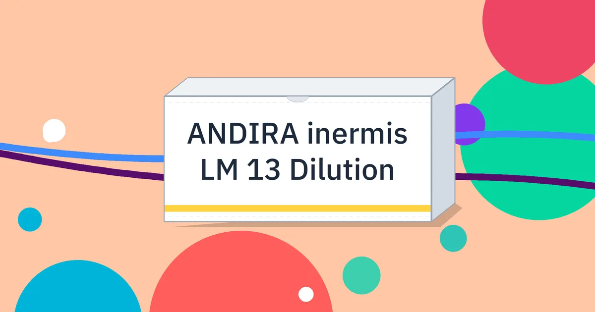 Symbolbild: Packung mit der Aufschrift ANDIRA inermis LM 13 Dilution (PZN 13329285) – Verfügbarkeit und Bezug in Apotheken in Frankfurt am Main