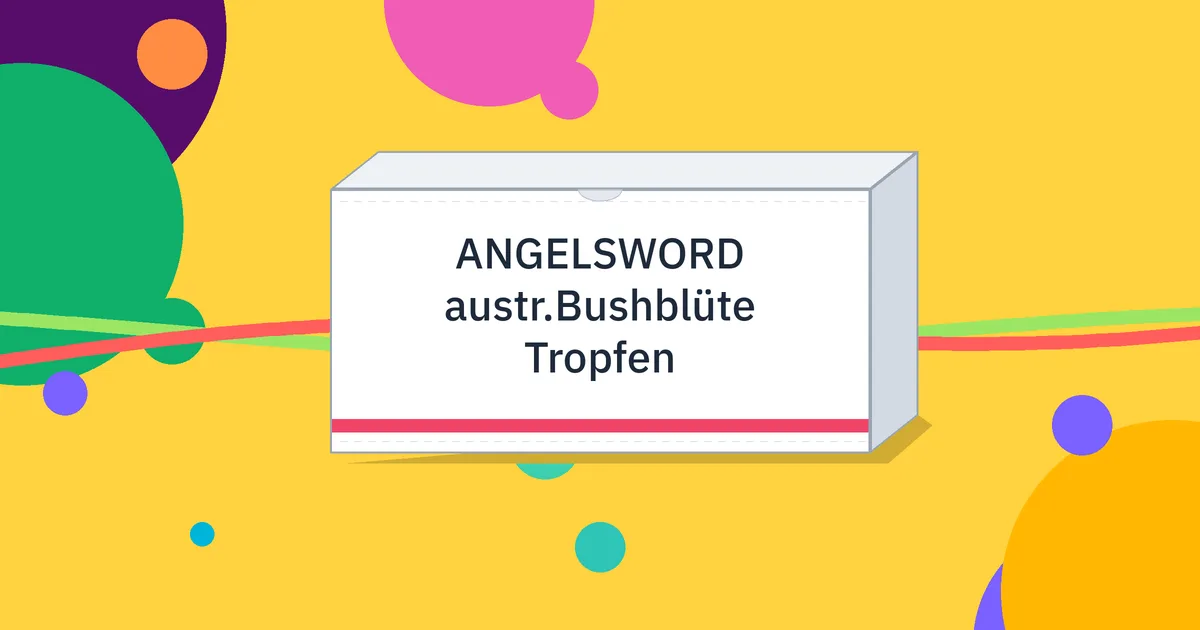 Symbolbild: Packung mit der Aufschrift ANGELSWORD austr.Bushblüte Tropfen (PZN 06126280) – Verfügbarkeit und Bezug in Apotheken in Frankfurt am Main