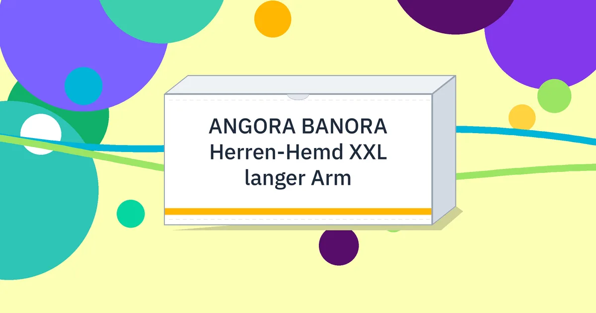 Symbolbild: Packung mit der Aufschrift ANGORA BANORA Herren-Hemd XXL langer Arm (PZN 06192414) – Verfügbarkeit und Bezug in Apotheken in Frankfurt am Main