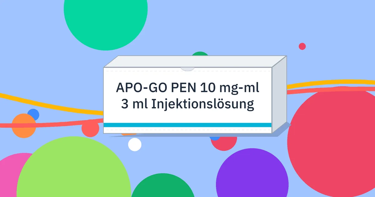 Symbolbild: Packung mit der Aufschrift APO-GO PEN 10 mg-ml 3 ml Injektionslösung (PZN 11710704) – Verfügbarkeit und Bezug in Apotheken in Frankfurt am Main