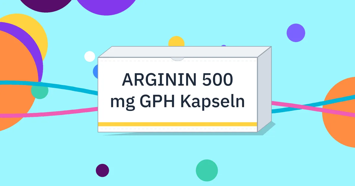 Symbolbild: Packung mit der Aufschrift ARGININ 500 mg GPH Kapseln (PZN 01393059) – Verfügbarkeit und Bezug in Apotheken in Frankfurt am Main