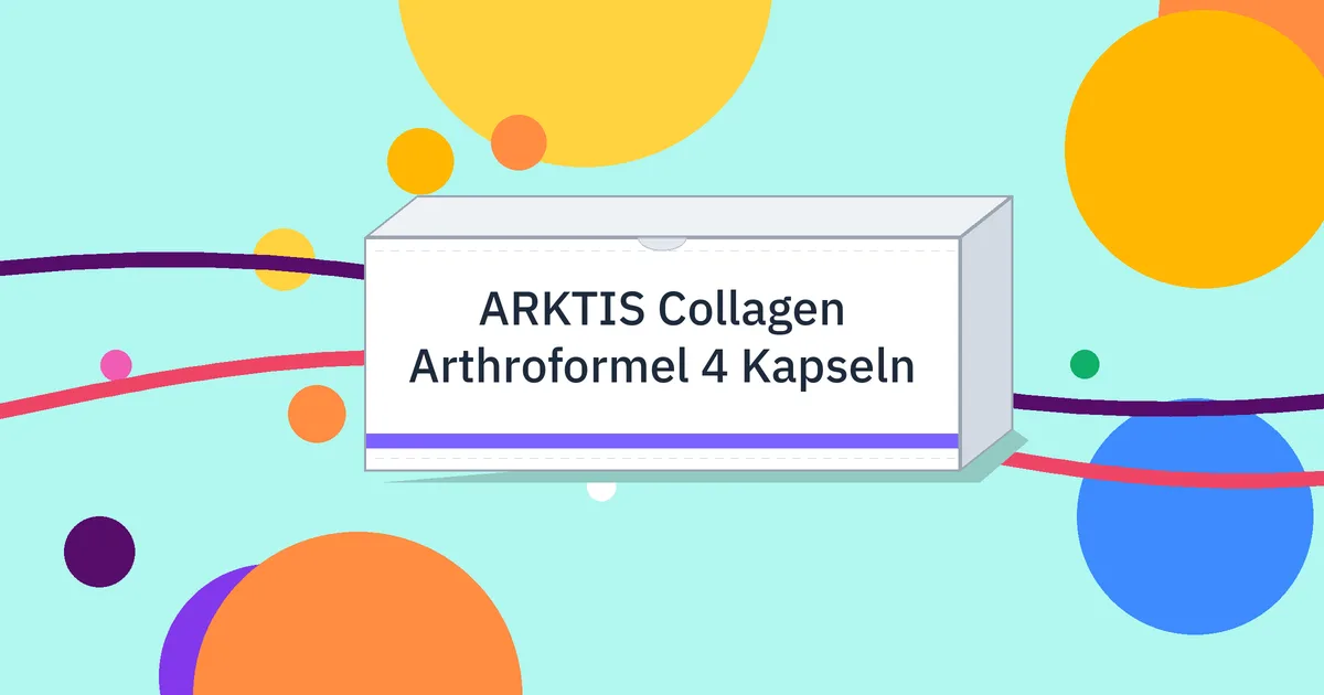 Symbolbild: Packung mit der Aufschrift ARKTIS Collagen Arthroformel 4 Kapseln (PZN 18762503) – Verfügbarkeit und Bezug in Apotheken in Frankfurt am Main