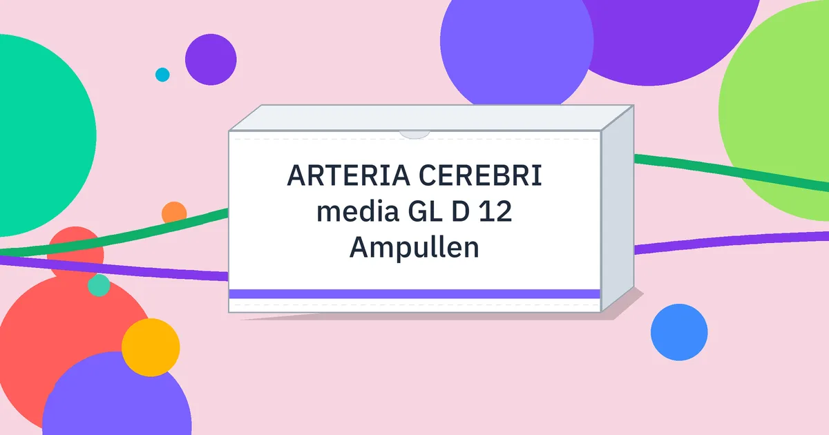 Symbolbild: Packung mit der Aufschrift ARTERIA CEREBRI media GL D 12 Ampullen (PZN 02903924) – Verfügbarkeit und Bezug in Apotheken in Frankfurt am Main