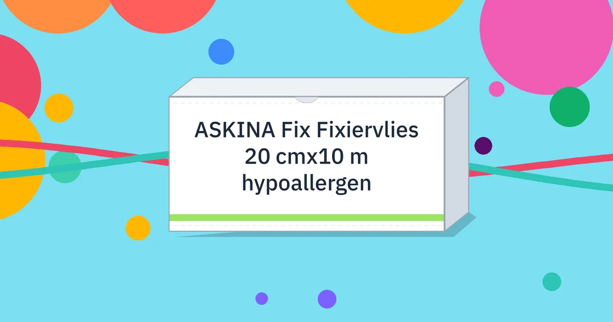Symbolbild: Packung mit der Aufschrift ASKINA Fix Fixiervlies 20 cmx10 m hypoallergen (PZN 16001591) – Verfügbarkeit und Bezug in Apotheken in Frankfurt am Main