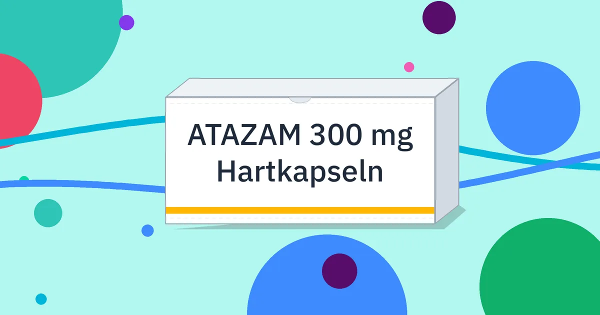 Symbolbild: Packung mit der Aufschrift ATAZAM 300 mg Hartkapseln (PZN 15426058) – Verfügbarkeit und Bezug in Apotheken in Frankfurt am Main