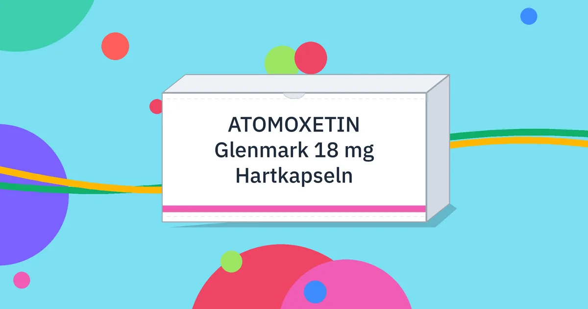 Symbolbild: Packung mit der Aufschrift ATOMOXETIN Glenmark 18 mg Hartkapseln (PZN 15211493) – Verfügbarkeit und Bezug in Apotheken in Frankfurt am Main