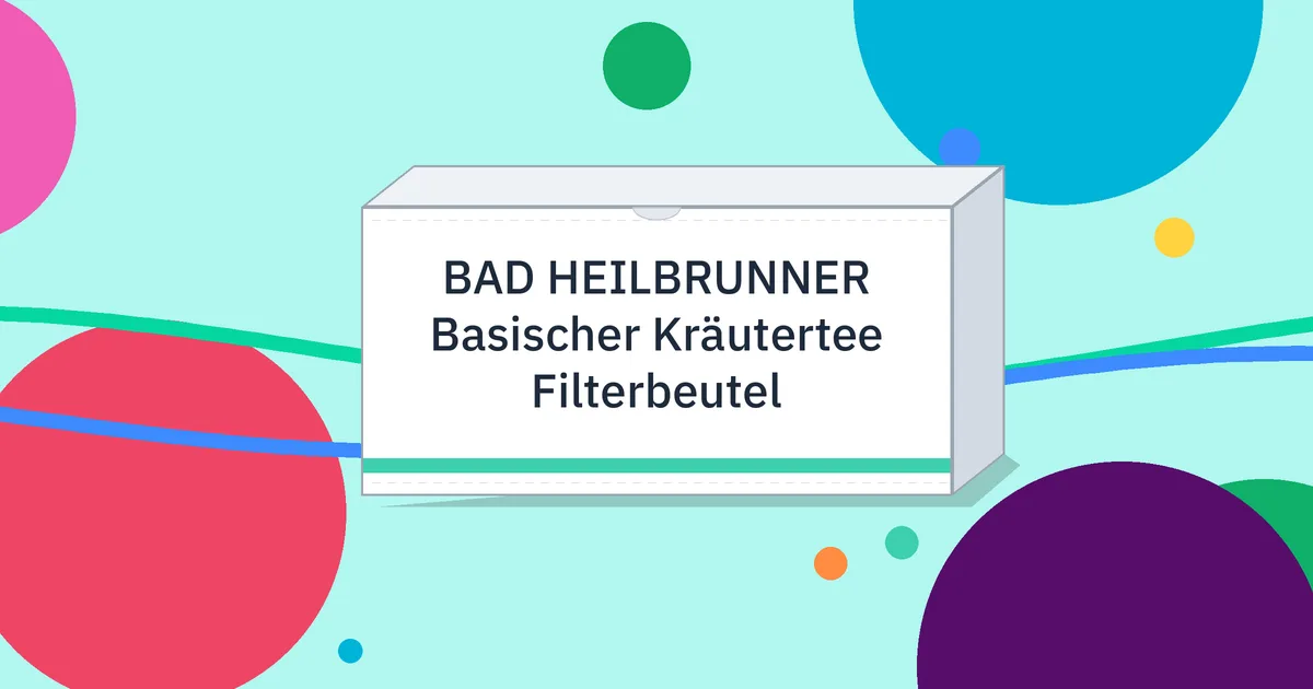 Symbolbild: Packung mit der Aufschrift BAD HEILBRUNNER Basischer Kräutertee Filterbeutel (PZN 18122525) – Verfügbarkeit und Bezug in Apotheken in Frankfurt am Main