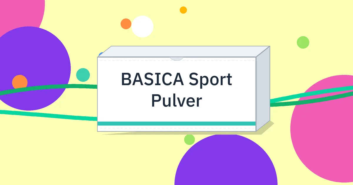 Symbolbild: Packung mit der Aufschrift BASICA Sport Pulver (PZN 17283597) – Verfügbarkeit und Bezug in Apotheken in Frankfurt am Main