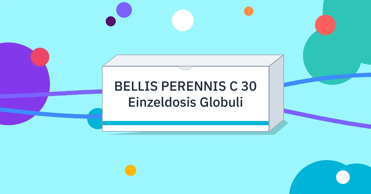 Symbolbild: Packung mit der Aufschrift BELLIS PERENNIS C 30 Einzeldosis Globuli (PZN 01543180) – Verfügbarkeit und Bezug in Apotheken in Frankfurt am Main