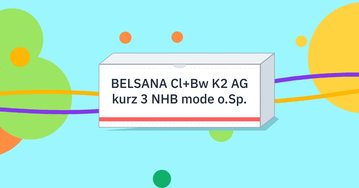 Symbolbild: Packung mit der Aufschrift BELSANA Cl+Bw K2 AG kurz 3 NHB mode o.Sp. (PZN 12246918) – Verfügbarkeit und Bezug in Apotheken in Frankfurt am Main