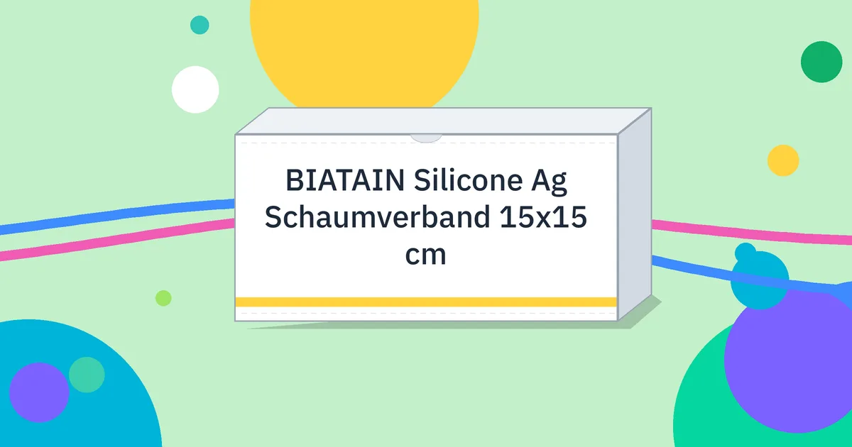 Symbolbild: Packung mit der Aufschrift BIATAIN Silicone Ag Schaumverband 15x15 cm (PZN 20595805) – Verfügbarkeit und Bezug in Apotheken in Frankfurt am Main