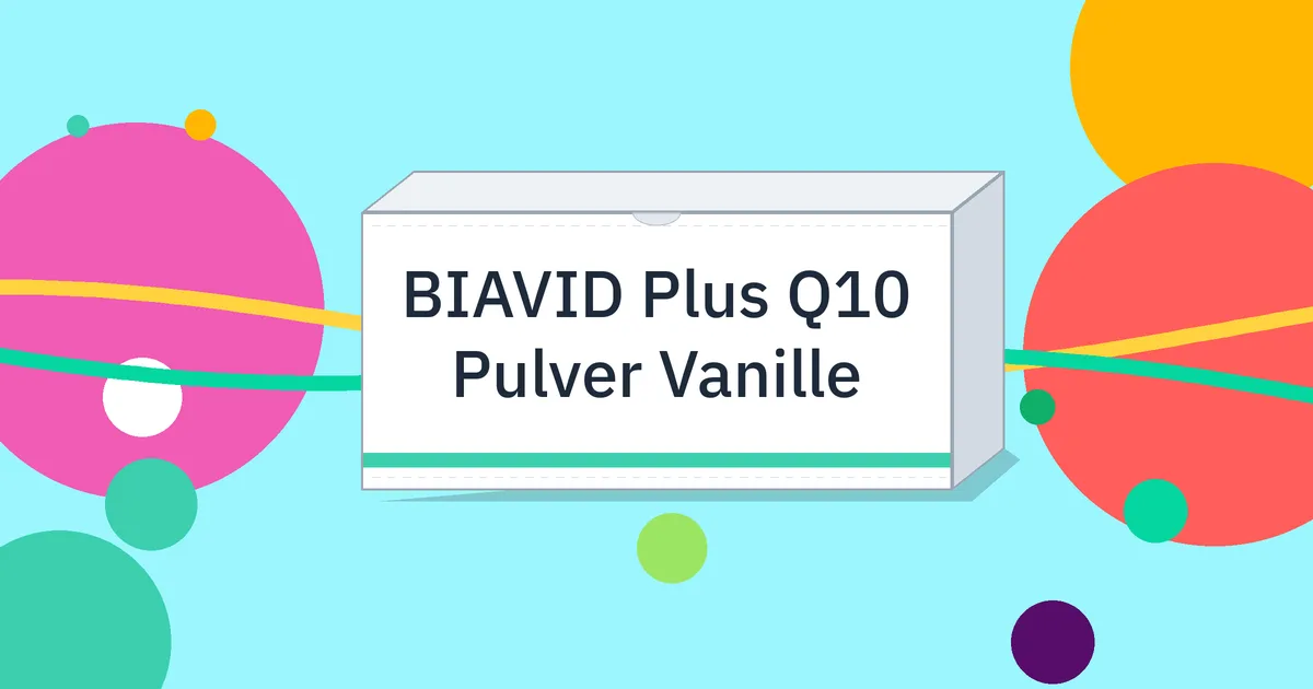 Symbolbild: Packung mit der Aufschrift BIAVID Plus Q10 Pulver Vanille (PZN 01350162) – Verfügbarkeit und Bezug in Apotheken in Frankfurt am Main