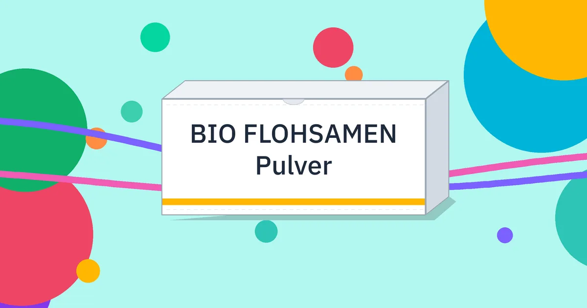 Symbolbild: Packung mit der Aufschrift BIO FLOHSAMEN Pulver (PZN 11071196) – Verfügbarkeit und Bezug in Apotheken in Frankfurt am Main