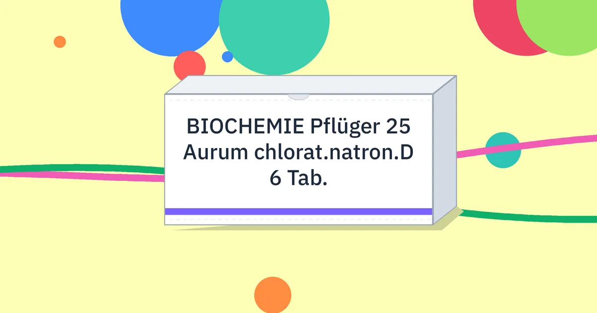 Symbolbild: Packung mit der Aufschrift BIOCHEMIE Pflüger 25 Aurum chlorat.natron.D 6 Tab. (PZN 06327328) – Verfügbarkeit und Bezug in Apotheken in Frankfurt am Main