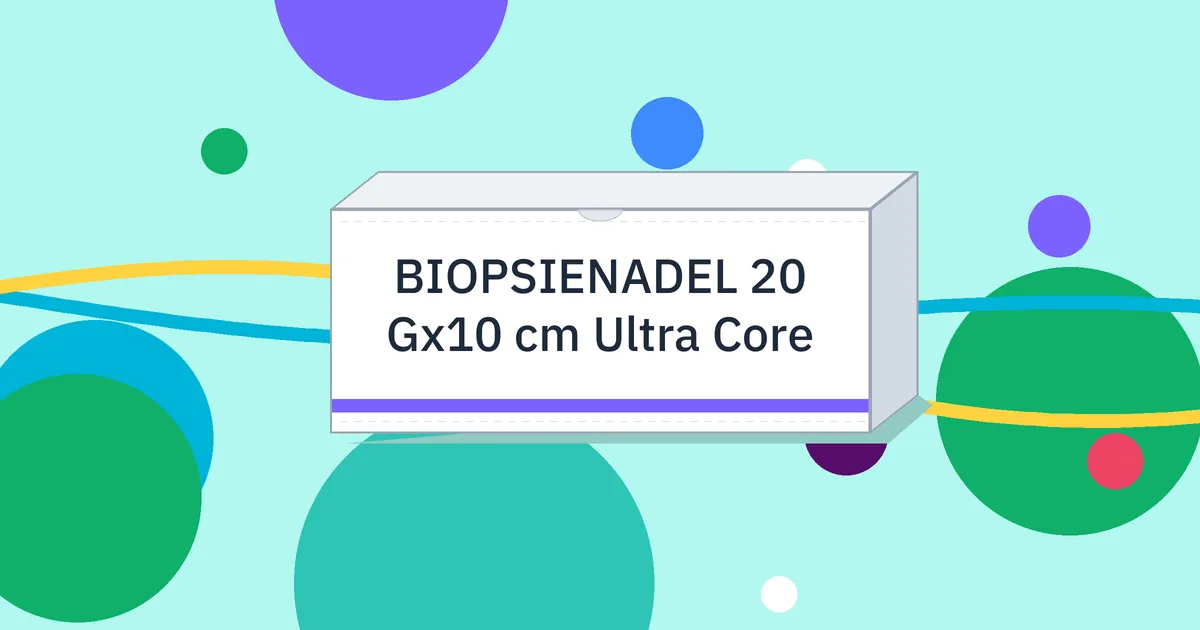 Symbolbild: Packung mit der Aufschrift BIOPSIENADEL 20 Gx10 cm Ultra Core (PZN 07567336) – Verfügbarkeit und Bezug in Apotheken in Frankfurt am Main