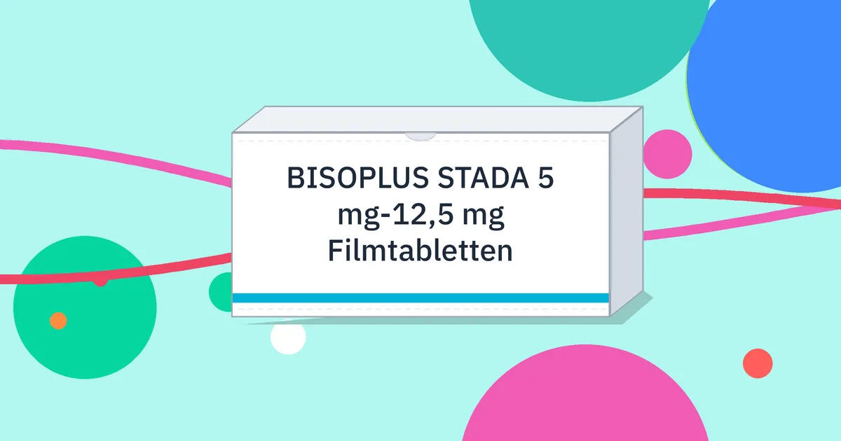 Symbolbild: Packung mit der Aufschrift BISOPLUS STADA 5 mg-12,5 mg Filmtabletten (PZN 02732233) – Verfügbarkeit und Bezug in Apotheken in Frankfurt am Main