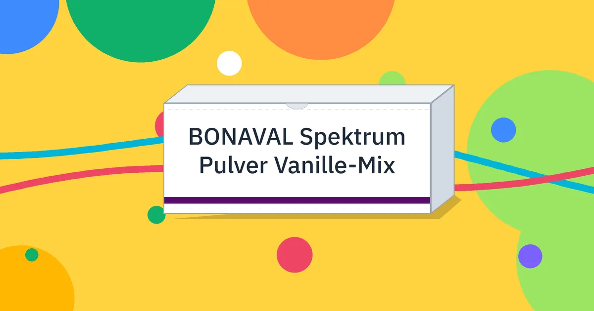 Symbolbild: Packung mit der Aufschrift BONAVAL Spektrum Pulver Vanille-Mix (PZN 18831977) – Verfügbarkeit und Bezug in Apotheken in Frankfurt am Main