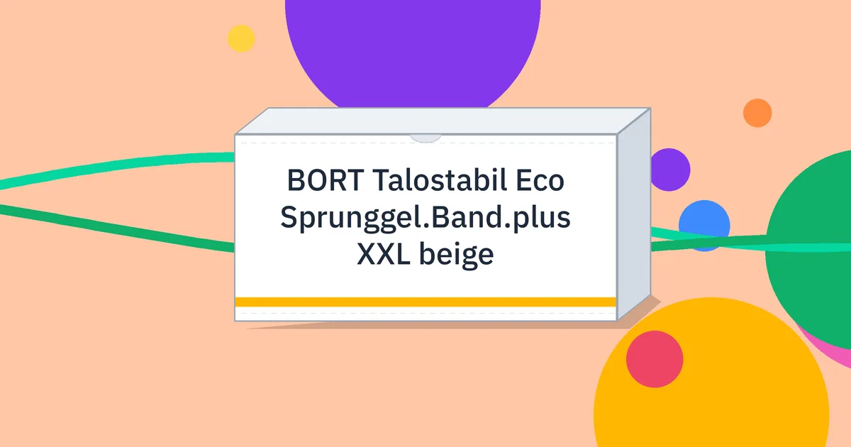 Symbolbild: Packung mit der Aufschrift BORT Talostabil Eco Sprunggel.Band.plus XXL beige (PZN 19110932) – Verfügbarkeit und Bezug in Apotheken in Frankfurt am Main