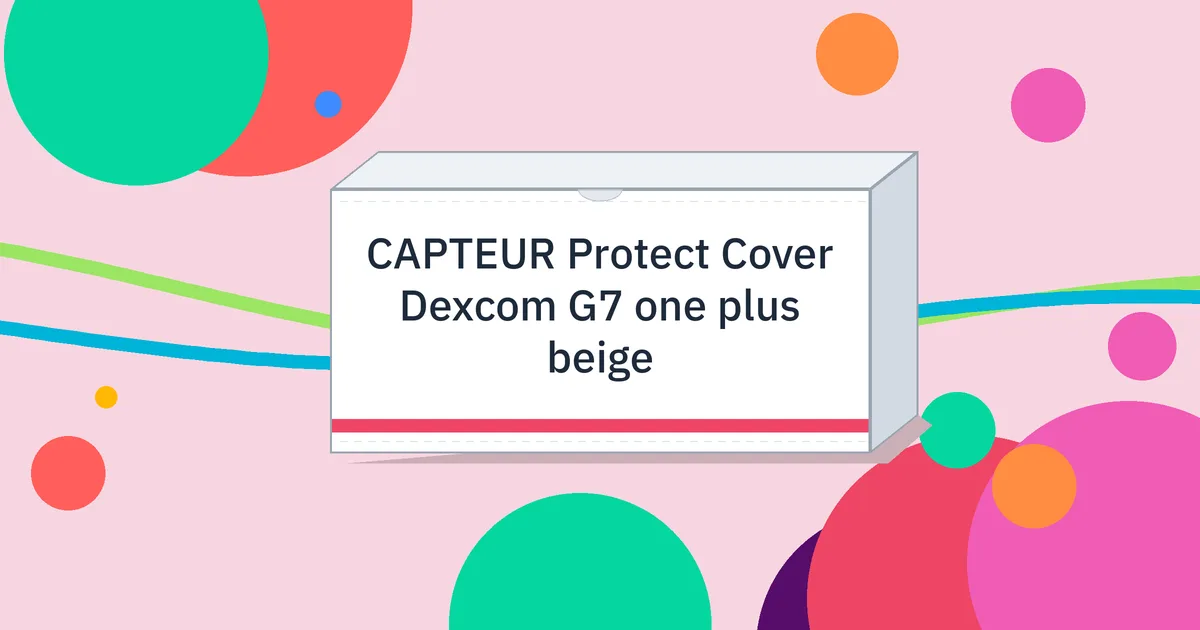 Symbolbild: Packung mit der Aufschrift CAPTEUR Protect Cover Dexcom G7 one plus beige (PZN 20203811) – Verfügbarkeit und Bezug in Apotheken in Frankfurt am Main