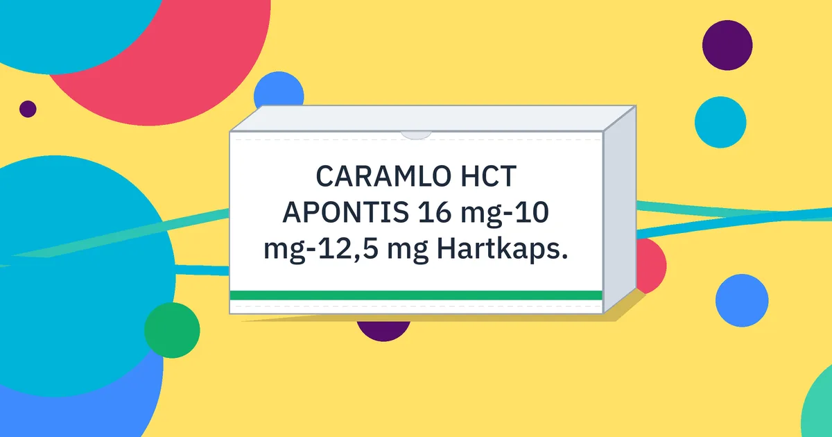 Symbolbild: Packung mit der Aufschrift CARAMLO HCT APONTIS 16 mg-10 mg-12,5 mg Hartkaps. (PZN 18770046) – Verfügbarkeit und Bezug in Apotheken in Frankfurt am Main