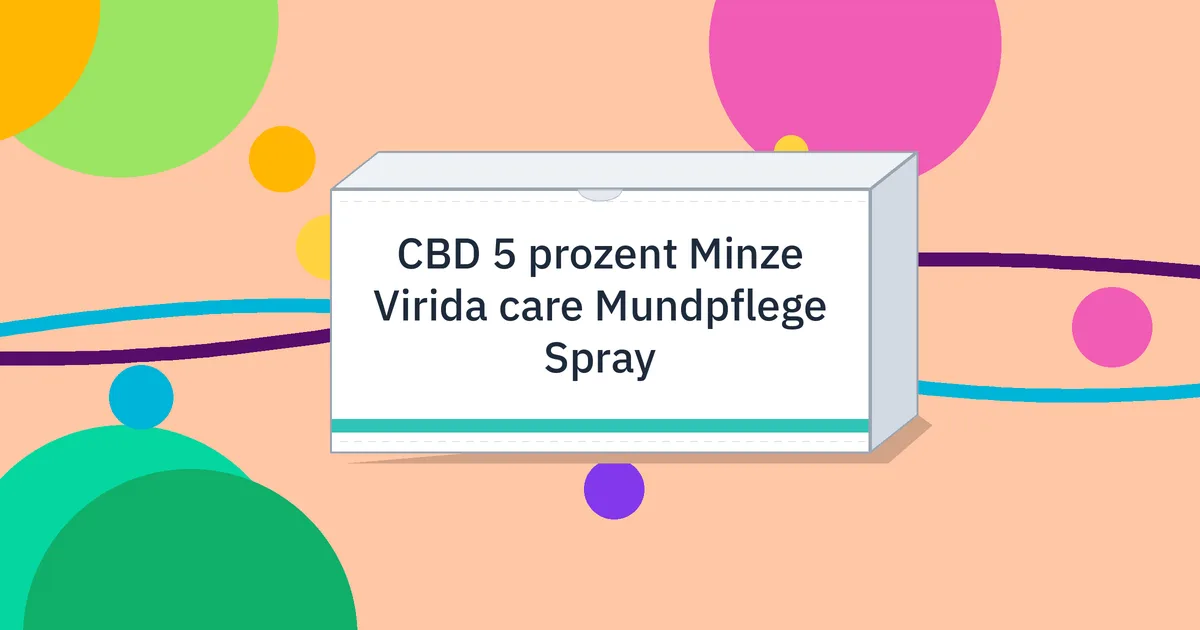 Symbolbild: Packung mit der Aufschrift CBD 5 prozent Minze Virida care Mundpflege Spray (PZN 17611653) – Verfügbarkeit und Bezug in Apotheken in Frankfurt am Main