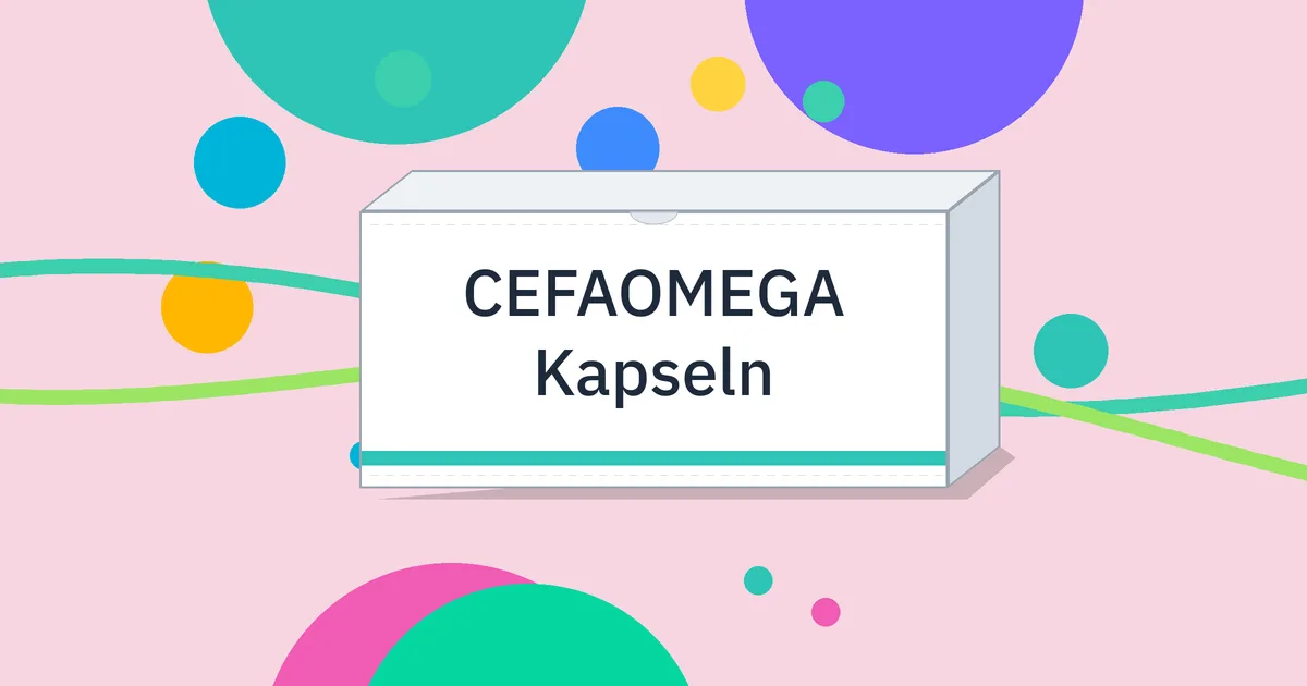 Symbolbild: Packung mit der Aufschrift CEFAOMEGA Kapseln (PZN 07789829) – Verfügbarkeit und Bezug in Apotheken in Frankfurt am Main