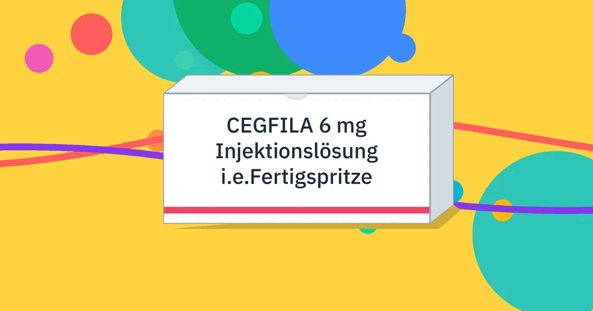 Symbolbild: Packung mit der Aufschrift CEGFILA 6 mg Injektionslösung i.e.Fertigspritze (PZN 17557422) – Verfügbarkeit und Bezug in Apotheken in Frankfurt am Main