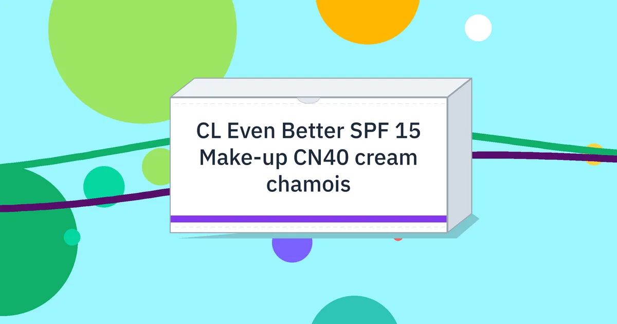 Symbolbild: Packung mit der Aufschrift CL Even Better SPF 15 Make-up CN40 cream chamois (PZN 20031669) – Verfügbarkeit und Bezug in Apotheken in Frankfurt am Main