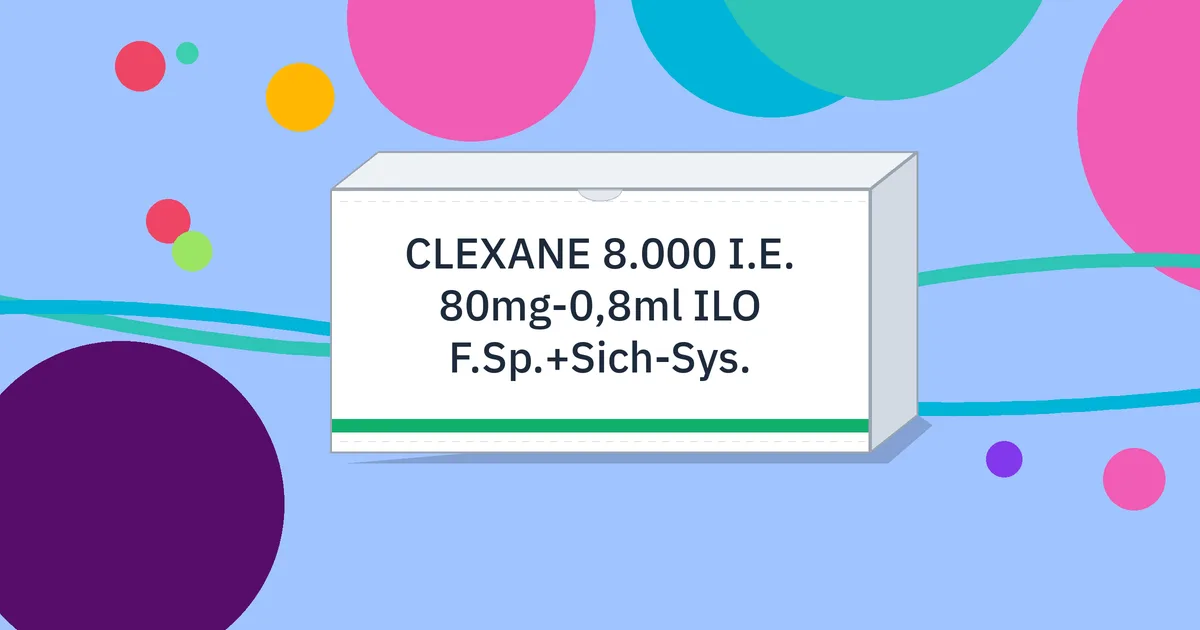 Symbolbild: Packung mit der Aufschrift CLEXANE 8.000 I.E. 80mg-0,8ml ILO F.Sp.+Sich-Sys. (PZN 11331496) – Verfügbarkeit und Bezug in Apotheken in Frankfurt am Main