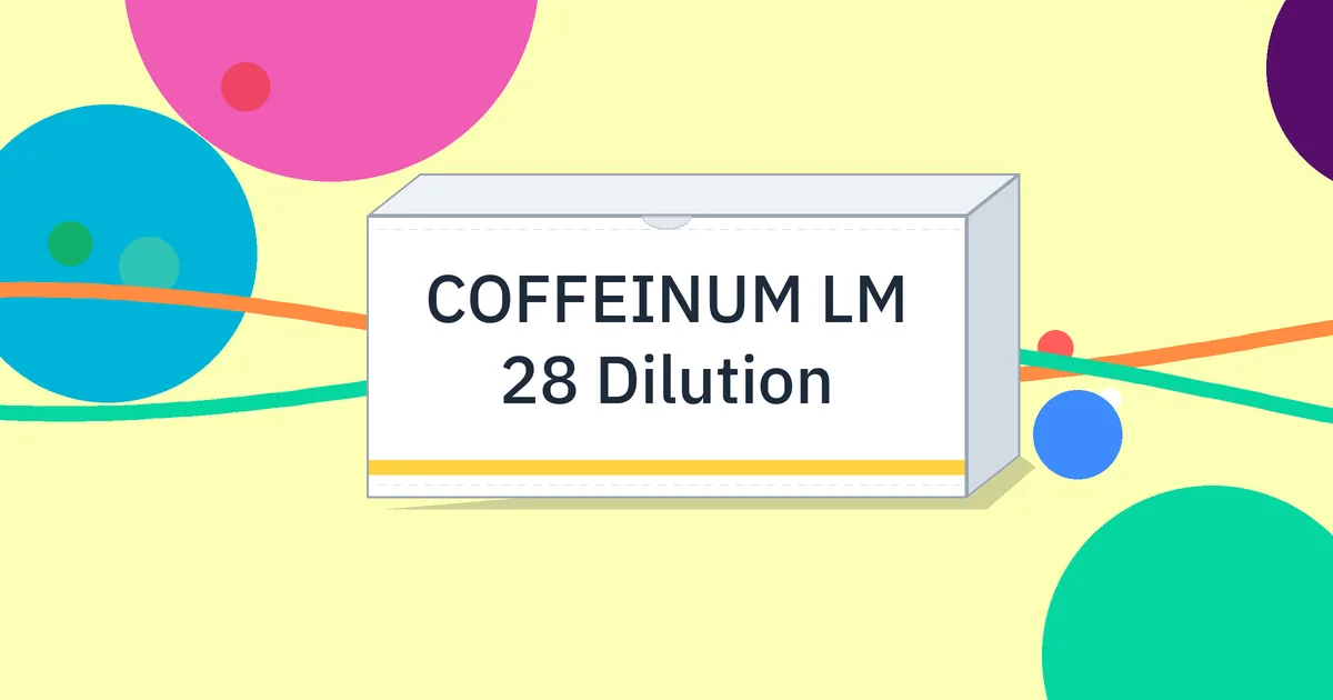 Symbolbild: Packung mit der Aufschrift COFFEINUM LM 28 Dilution (PZN 12831930) – Verfügbarkeit und Bezug in Apotheken in Frankfurt am Main
