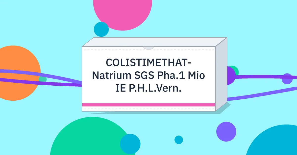 Symbolbild: Packung mit der Aufschrift COLISTIMETHAT-Natrium SGS Pha.1 Mio IE P.H.L.Vern. (PZN 20313037) – Verfügbarkeit und Bezug in Apotheken in Frankfurt am Main