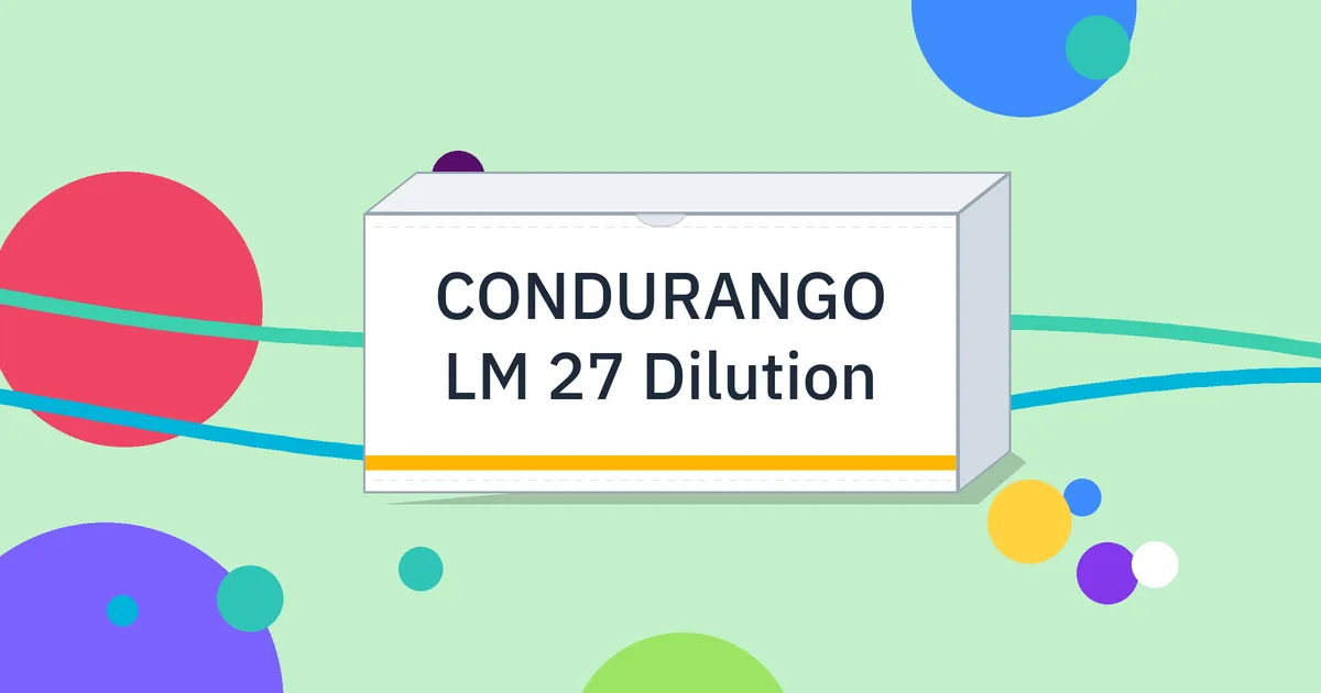 Symbolbild: Packung mit der Aufschrift CONDURANGO LM 27 Dilution (PZN 13449871) – Verfügbarkeit und Bezug in Apotheken in Frankfurt am Main